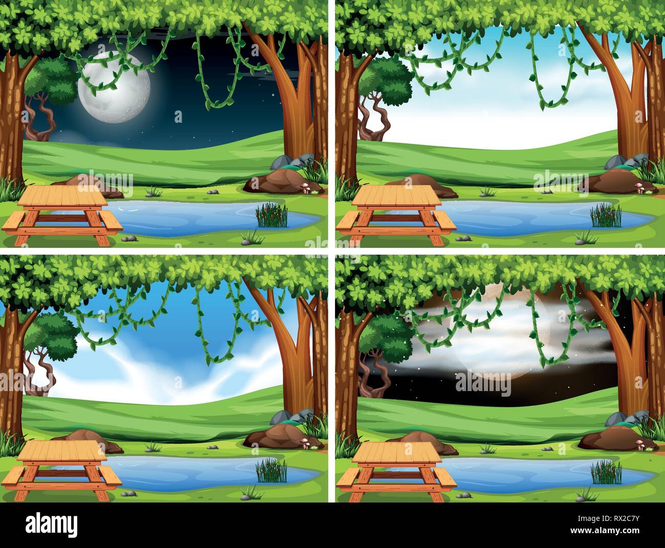Set of park landscape illustration Stock Vector Image & Art - Alamy