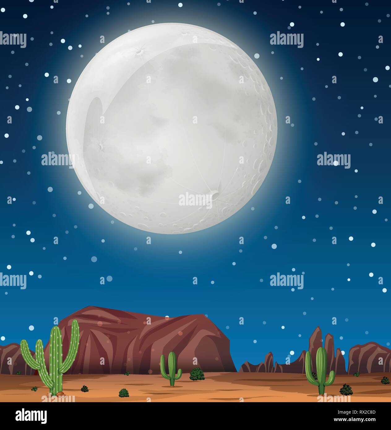 A night scene at desert illustration Stock Vector Image & Art - Alamy
