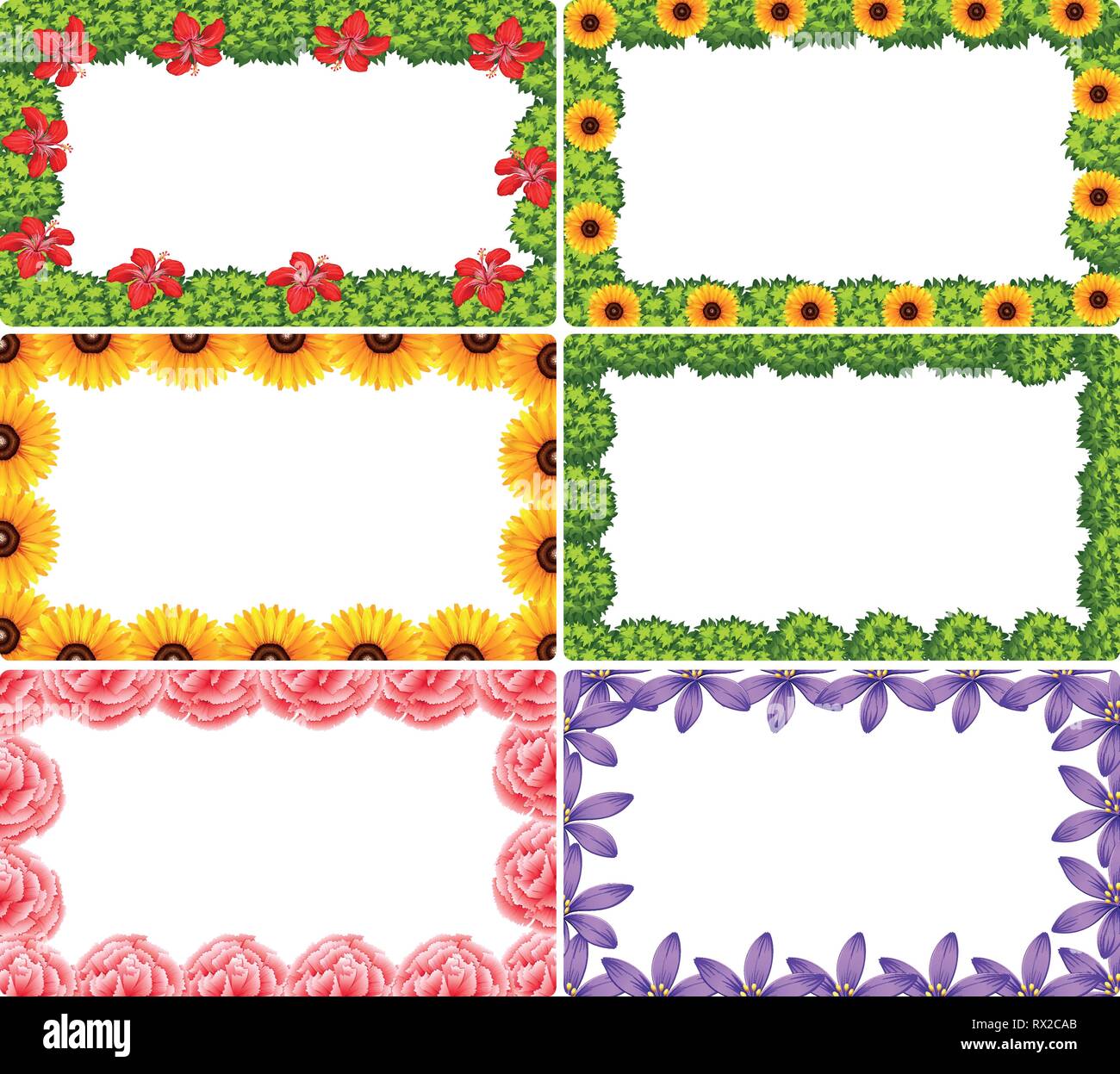 Set of flower border illustration Stock Vector Image & Art - Alamy