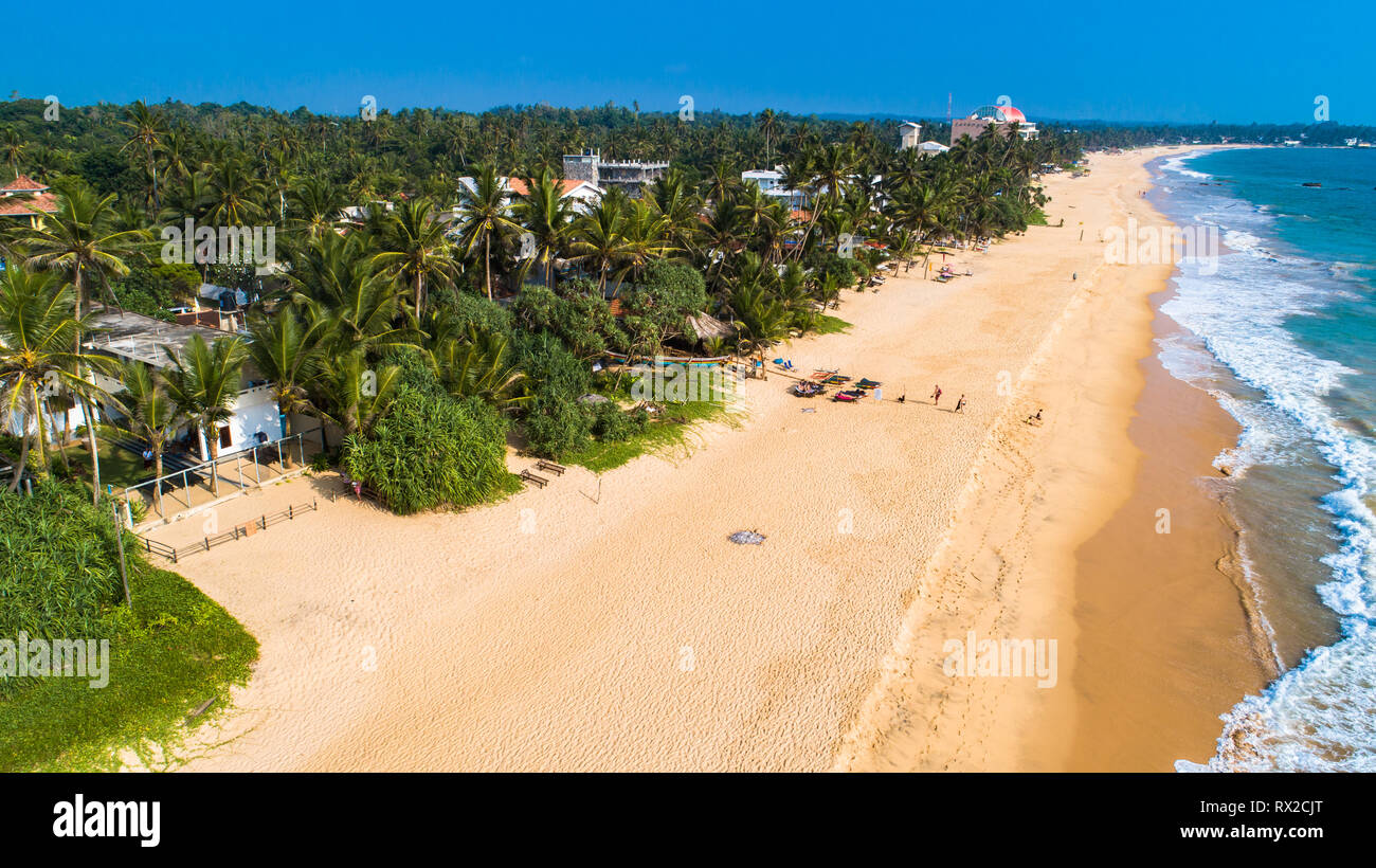 Aerial. Hikkaduwa beach. Sri Lanka Stock Photo - Alamy