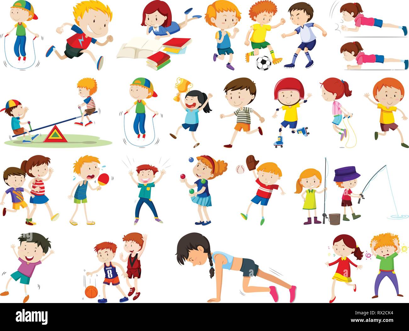 Set of exercise kids illustration Stock Vector Image & Art - Alamy