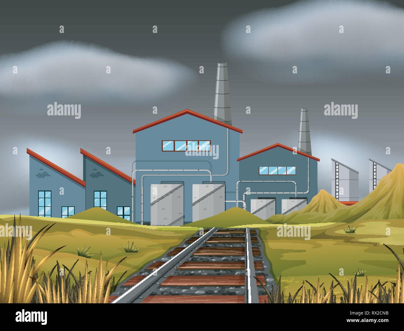 A factory scene background illustration Stock Vector Image & Art - Alamy