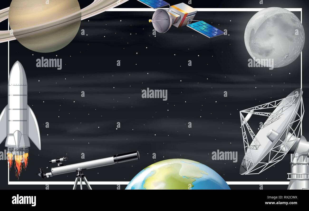A space element border illustration Stock Vector Image & Art - Alamy