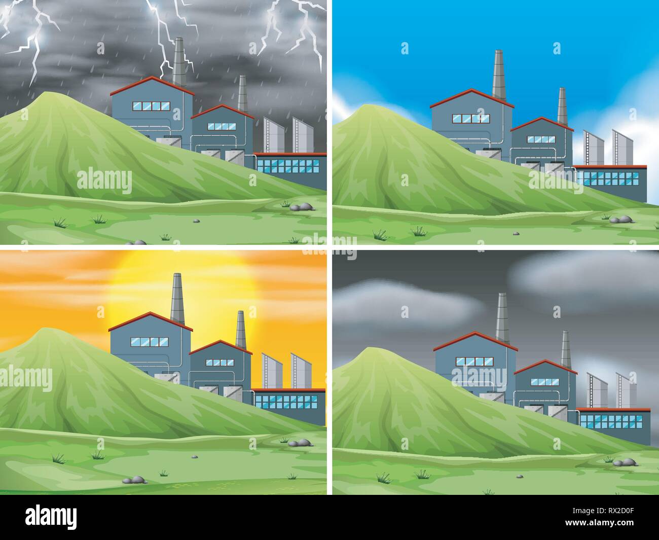 Set of factory scene illustration Stock Vector Image & Art - Alamy