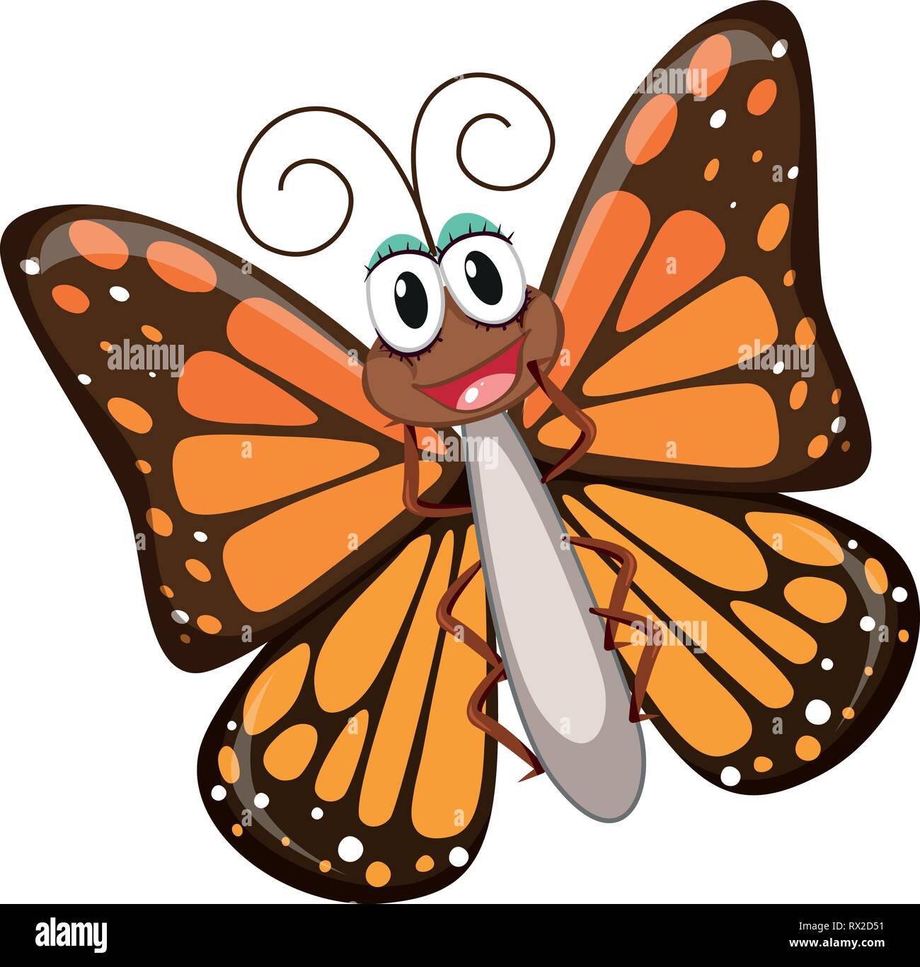 A happy butterfly character illustration Stock Vector Image & Art - Alamy