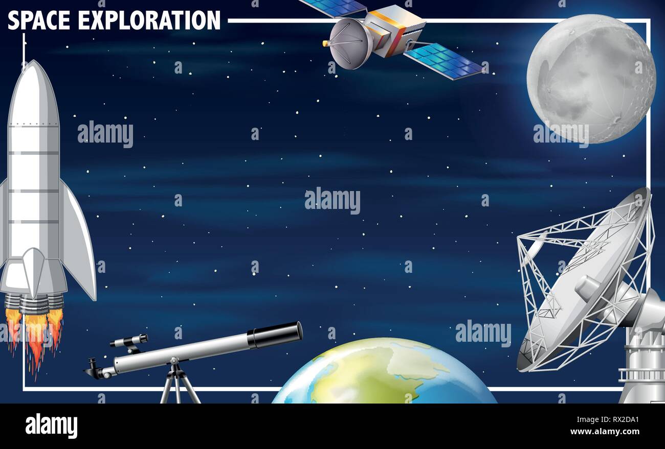 Rocket ship border hi-res stock photography and images - Alamy