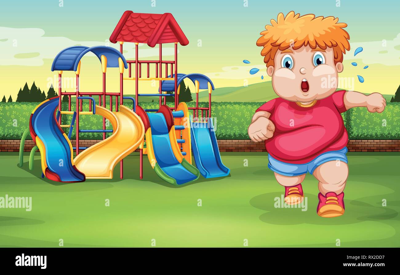 Vector illustration fat man jogging hi-res stock photography and images ...