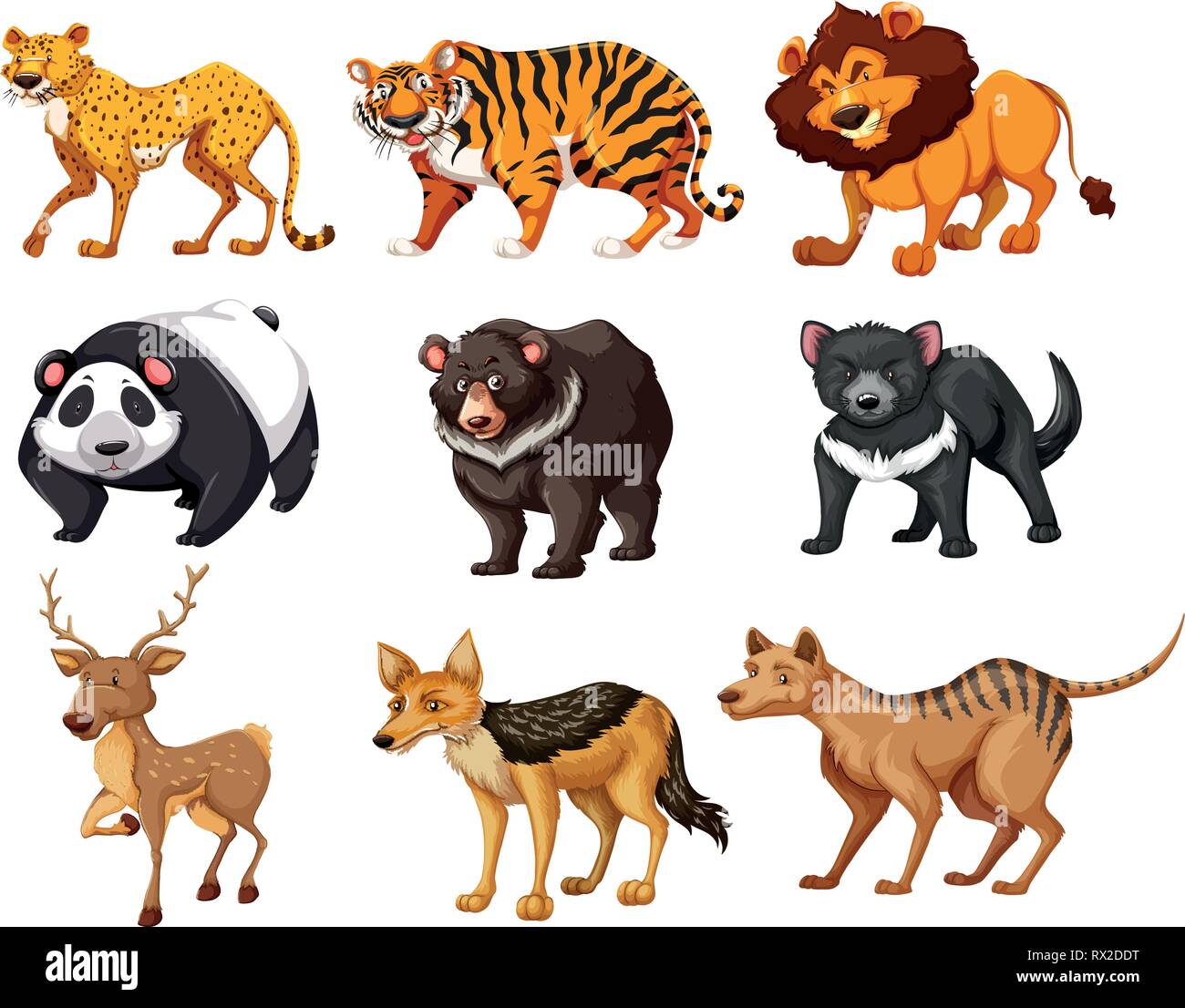 Set of wild animals illustration Stock Vector Image & Art - Alamy
