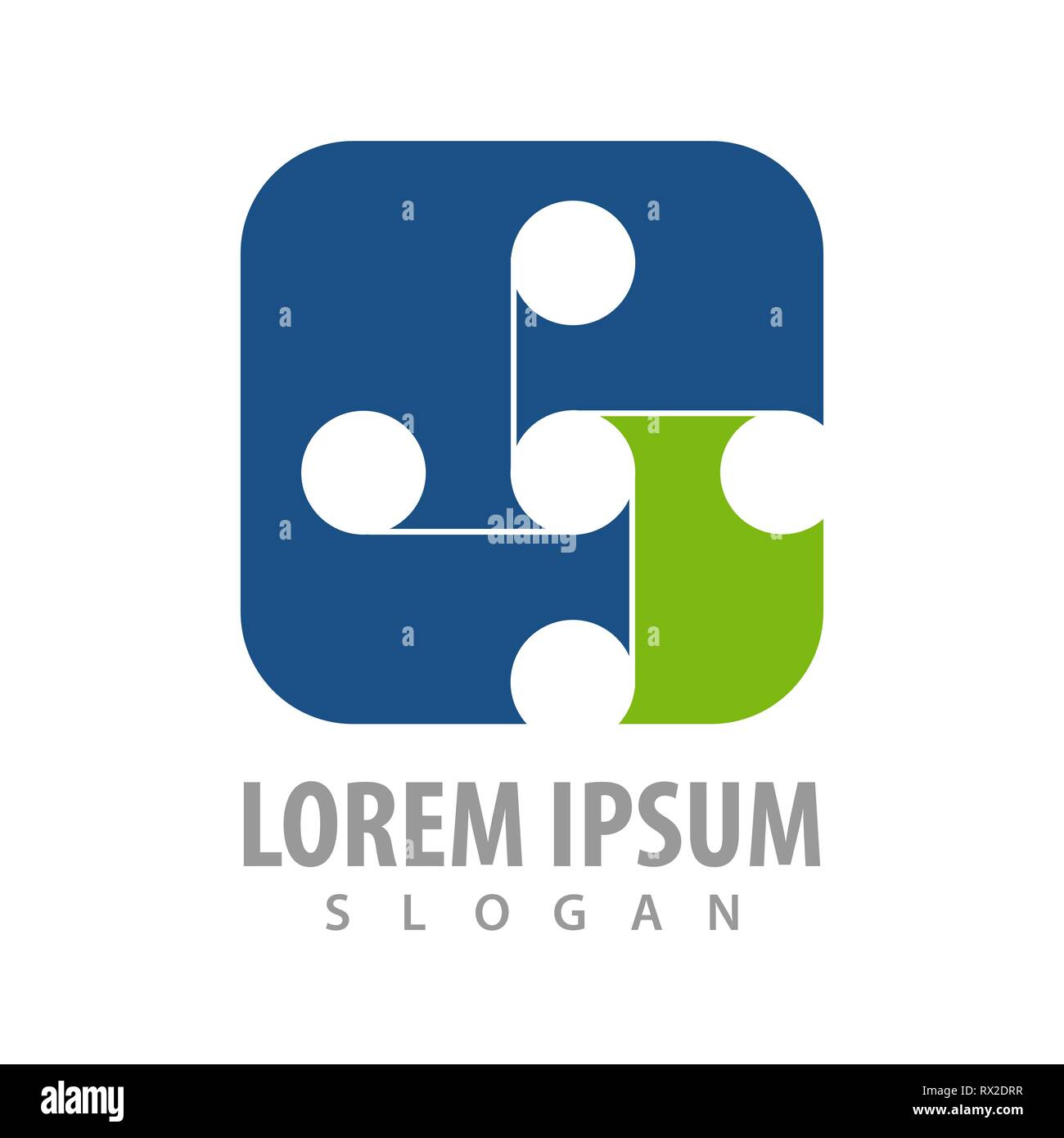 Square round people connect logo concept design. Symbol graphic ...