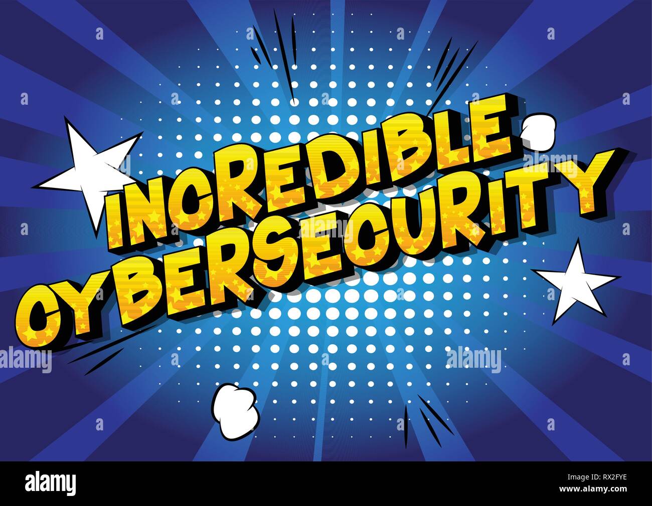 Incredible Cybersecurity - Vector illustrated comic book style phrase ...