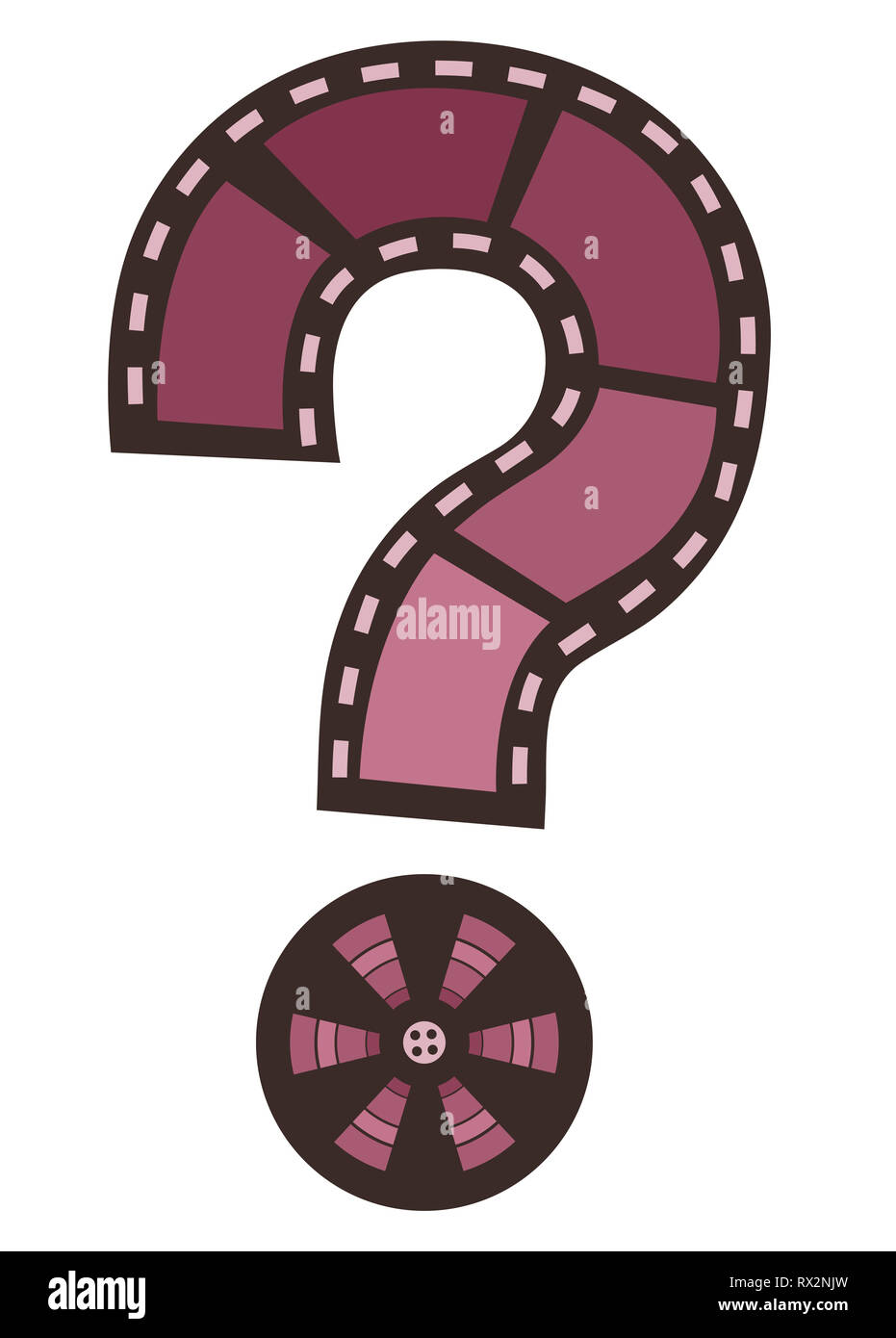 Illustration of a Film Reel Forming a Question Mark Stock Photo - Alamy