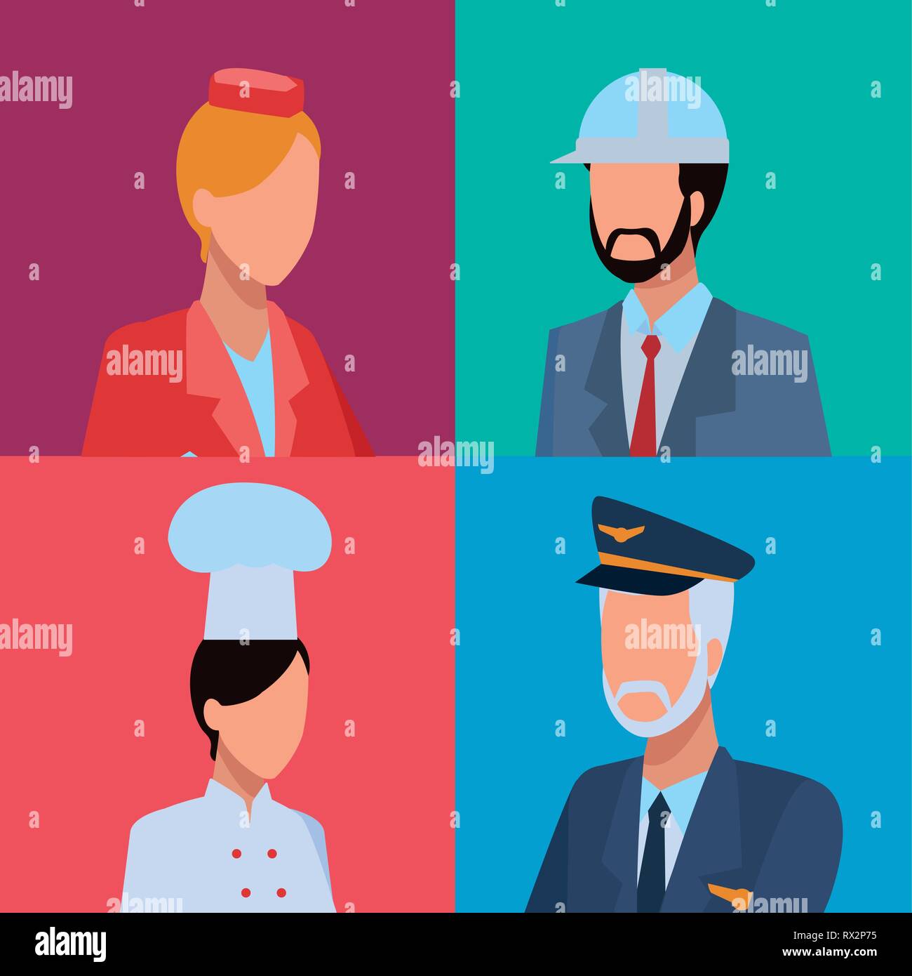 Jobs and professions avatar Stock Vector Image & Art - Alamy