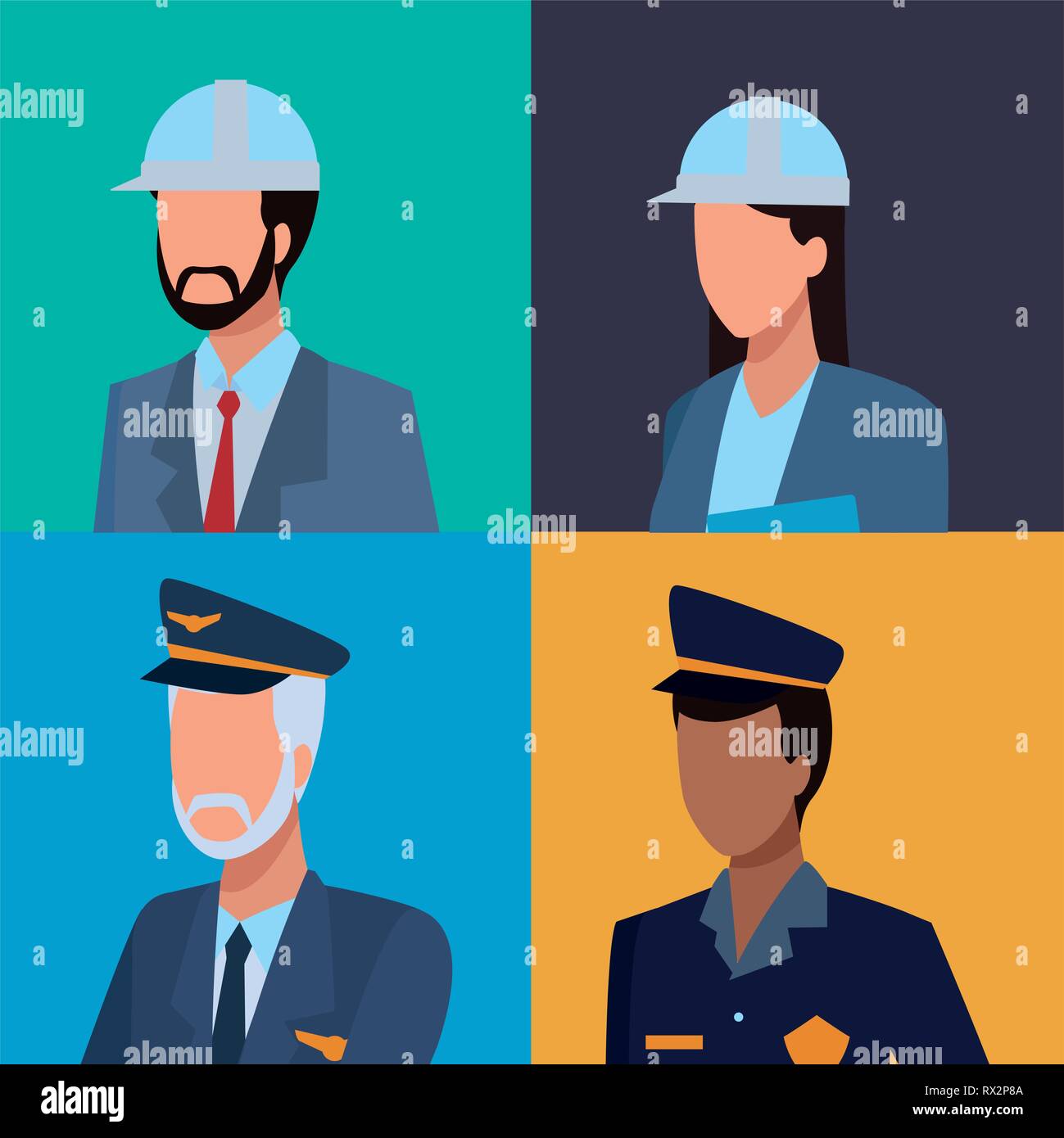 Jobs and professions avatar Stock Vector Image & Art - Alamy