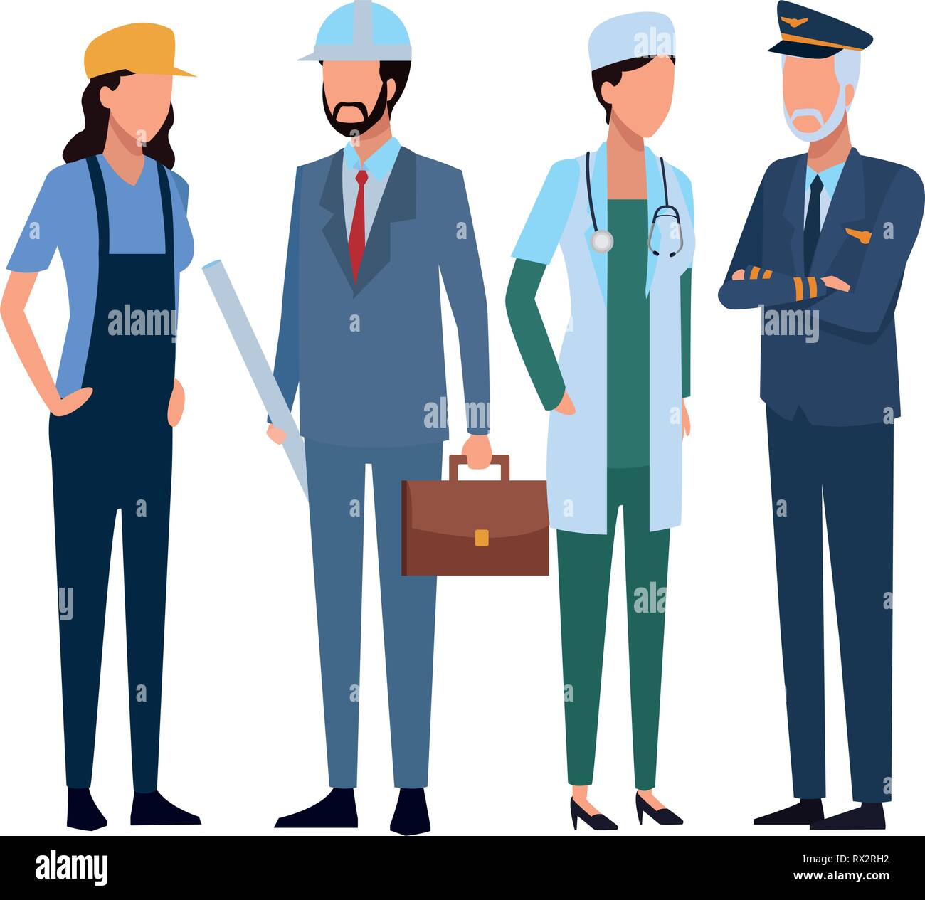 Cartoon characters different professions hi-res stock photography and ...