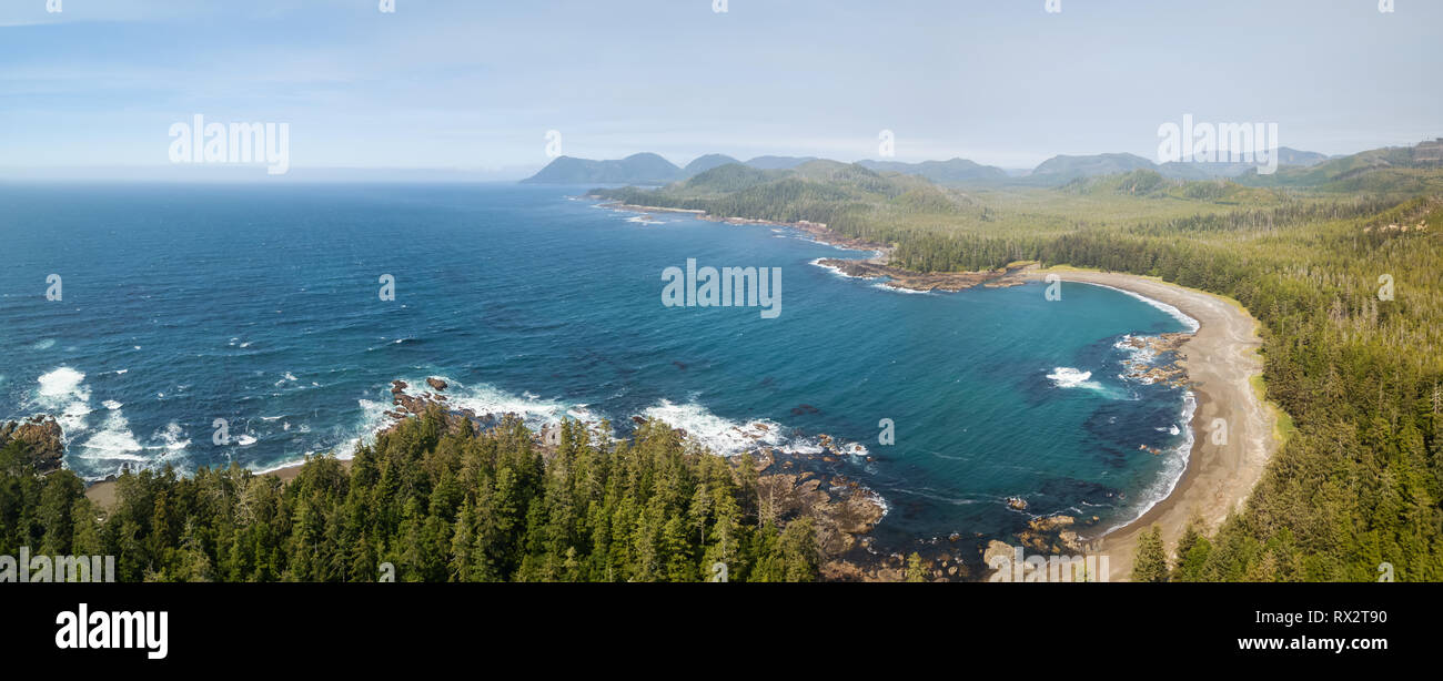 Beautiful aerial seascape view on the Pacific Ocean Coast during a ...