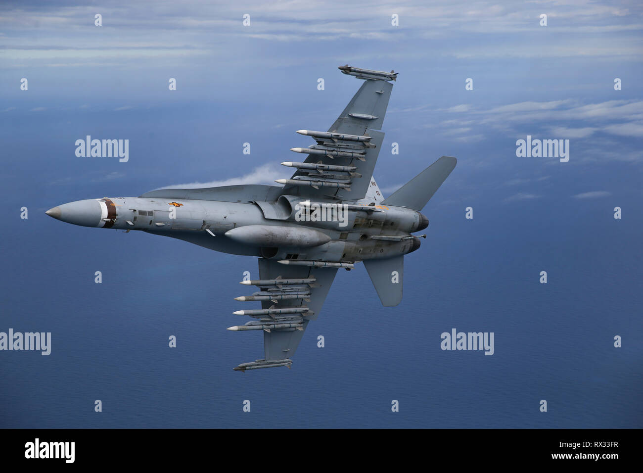 An F/A-18 Hornet with Marine Fighter Attack Squadron (VMFA) 323, MAG-11 ...
