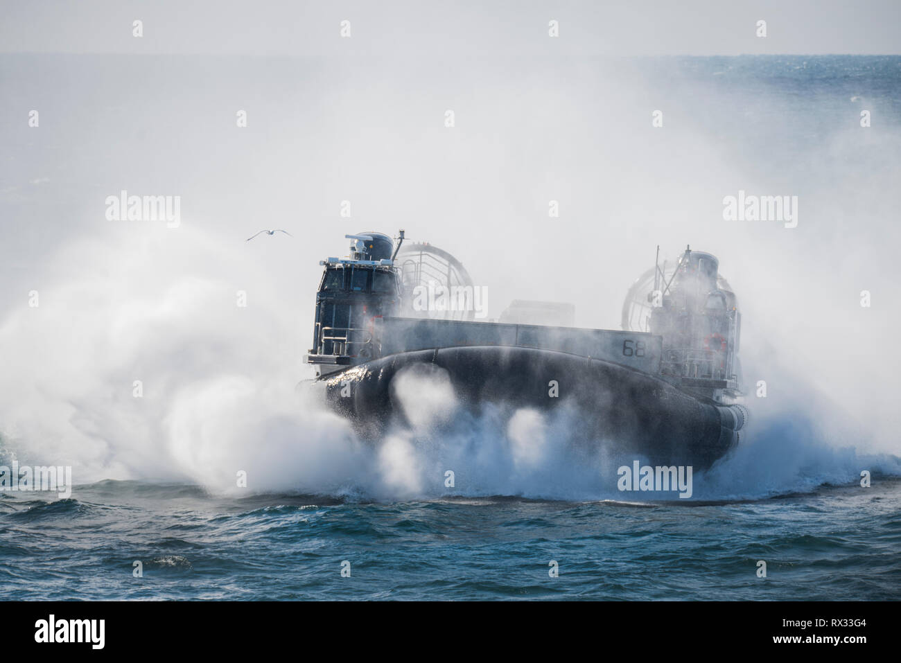 190306-N-KC192-0013 ATLANTIC OCEAN (Mar. 6, 2019) A landing craft air ...