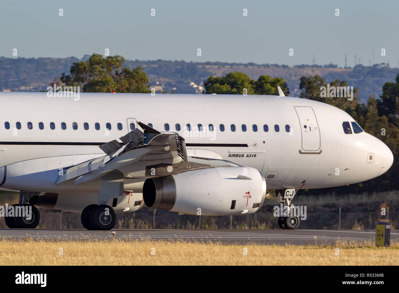 Skytraders Airbus A319-132 aircraft VH-VCJ at Adelaide Airport Stock ...