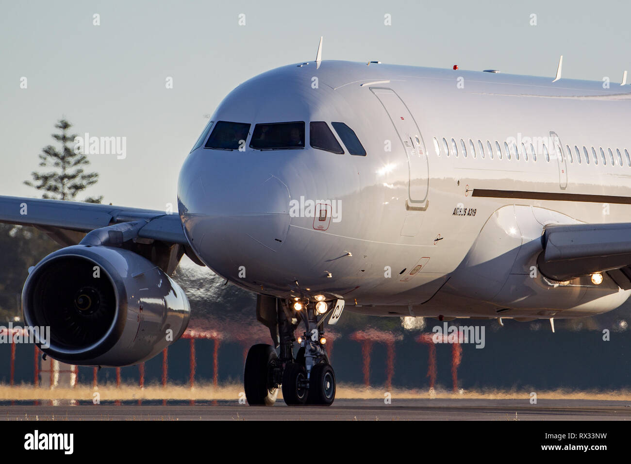 Skytraders Airbus A319-132 aircraft VH-VCJ at Adelaide Airport Stock ...