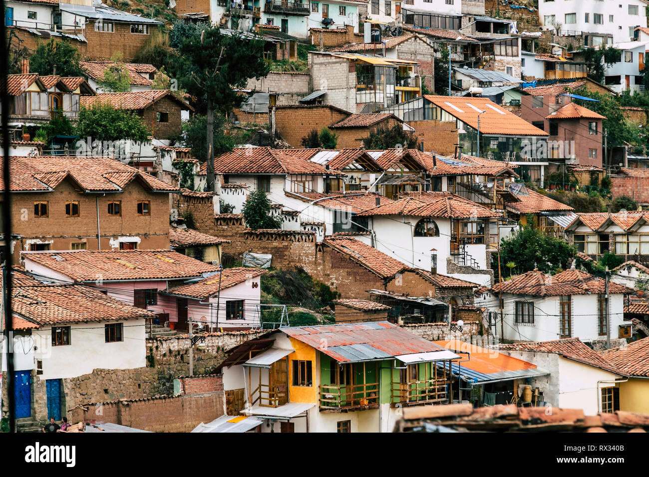 Cityscape of a residential area in Cusco, Peru Stock Photo - Alamy