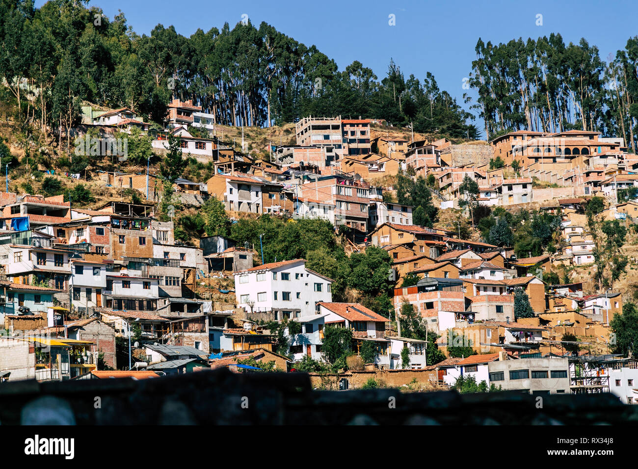 Cityscape of a residential area in Cusco, Peru Stock Photo - Alamy
