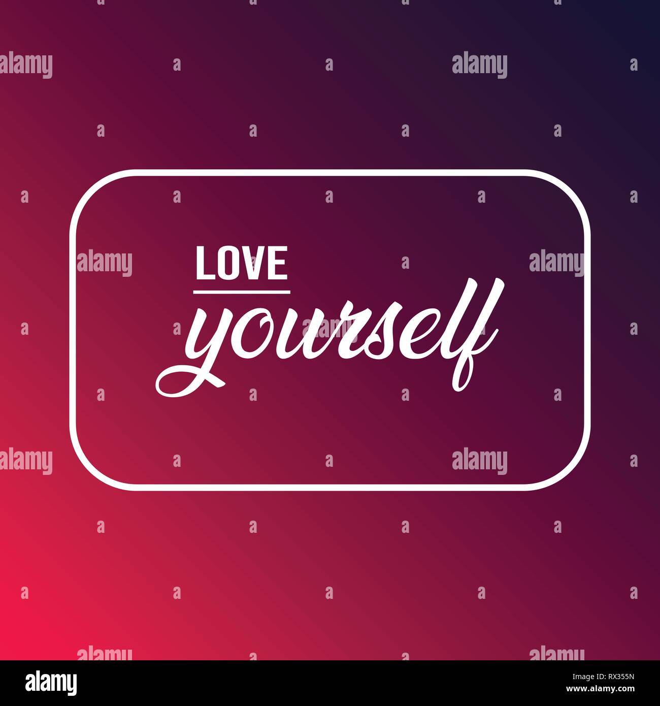 love yourself. Life quote with modern background vector illustration Stock Vector Image & Art ...