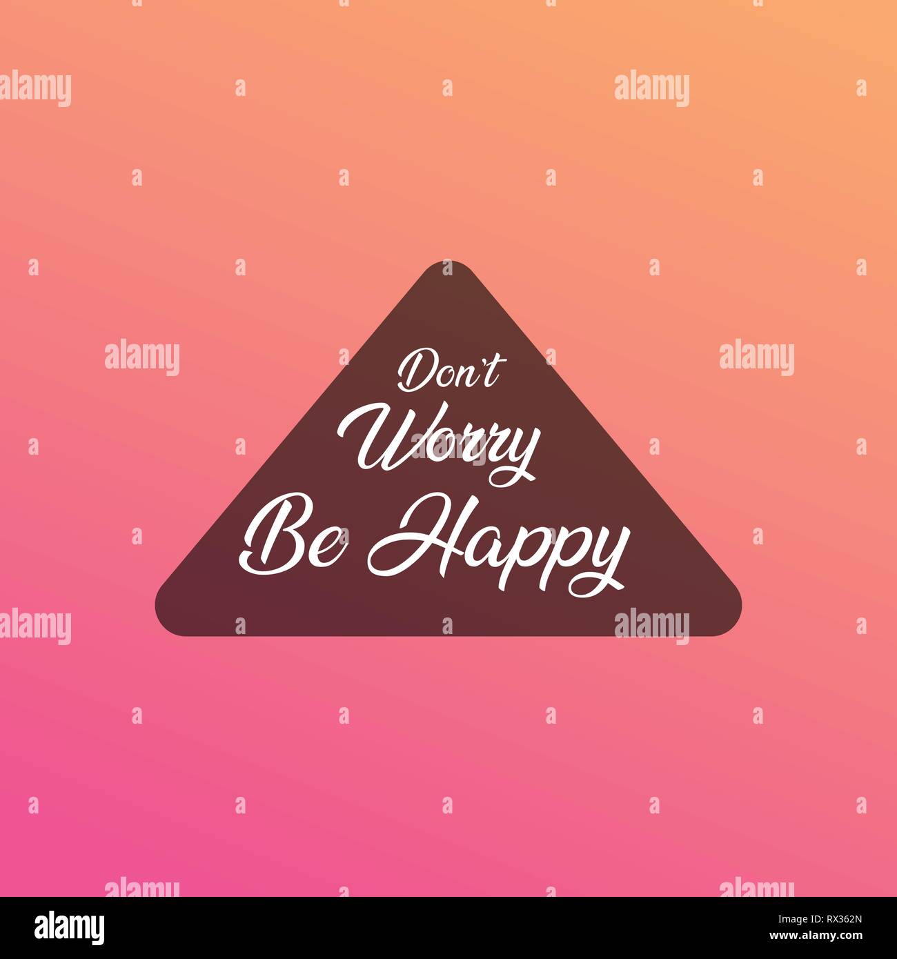 don't worry be happy . Life quote with modern background vector ...