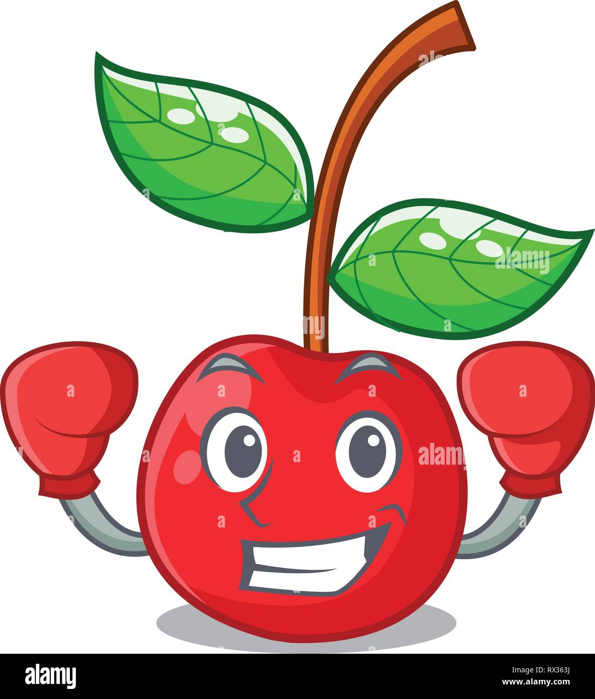 Boxing cherry fruit in a mascot basket Stock Vector Image & Art - Alamy