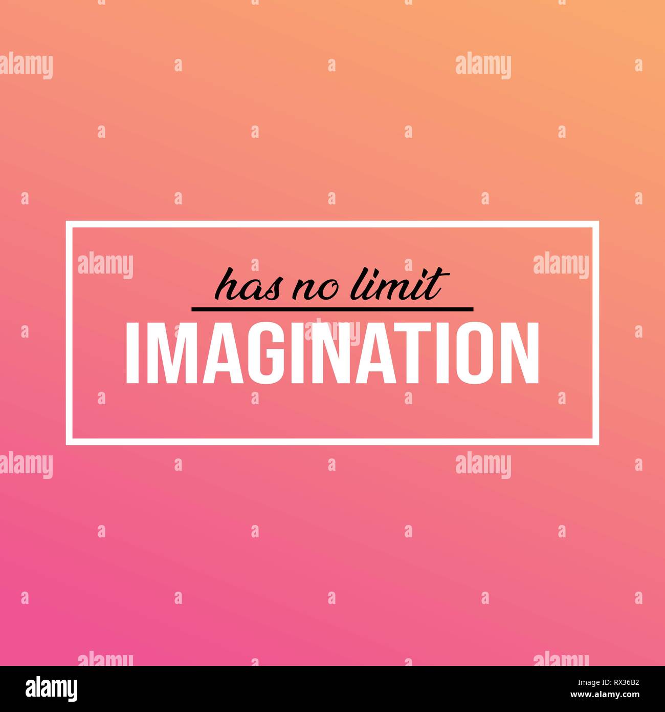 imagination has no limit. Life quote with modern background vector ...