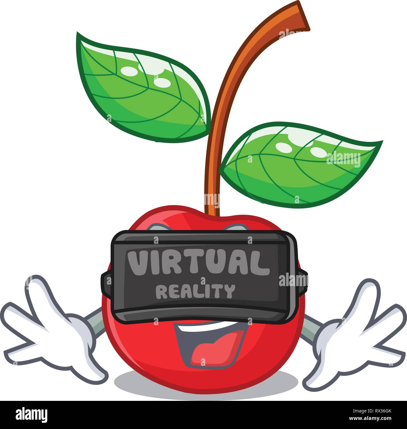 Virtual reality cherry fruit in a cartoon bowl Stock Vector Image & Art ...