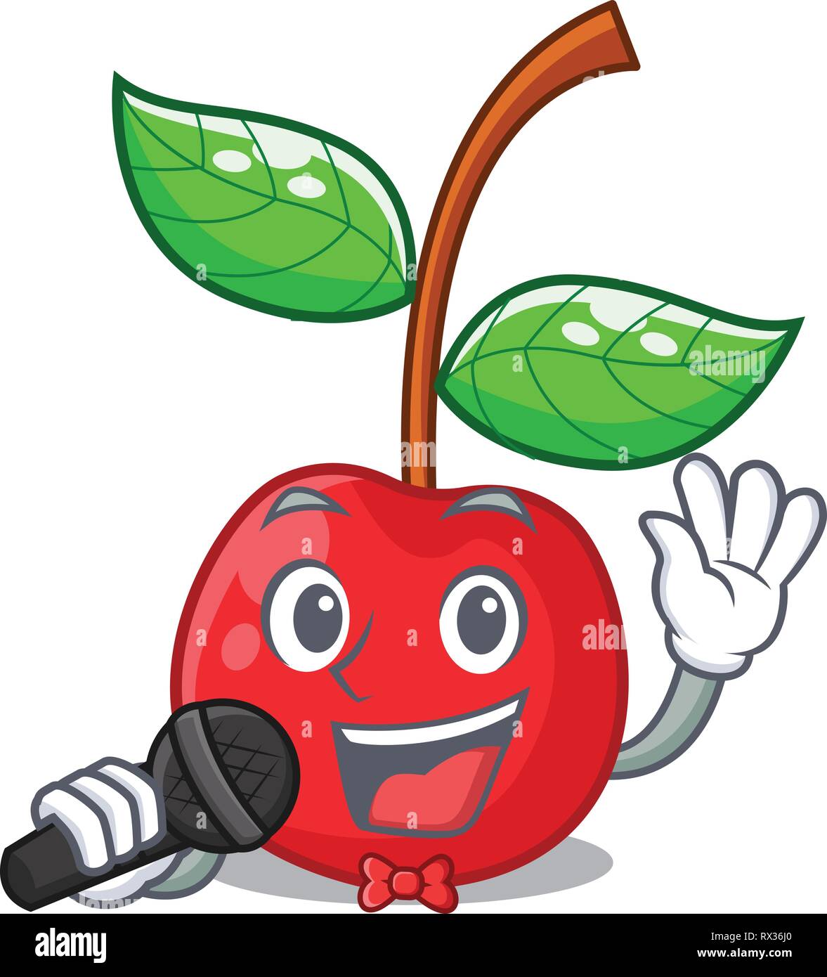 Singing cherry fruit in a cartoon bowl Stock Vector Image & Art - Alamy