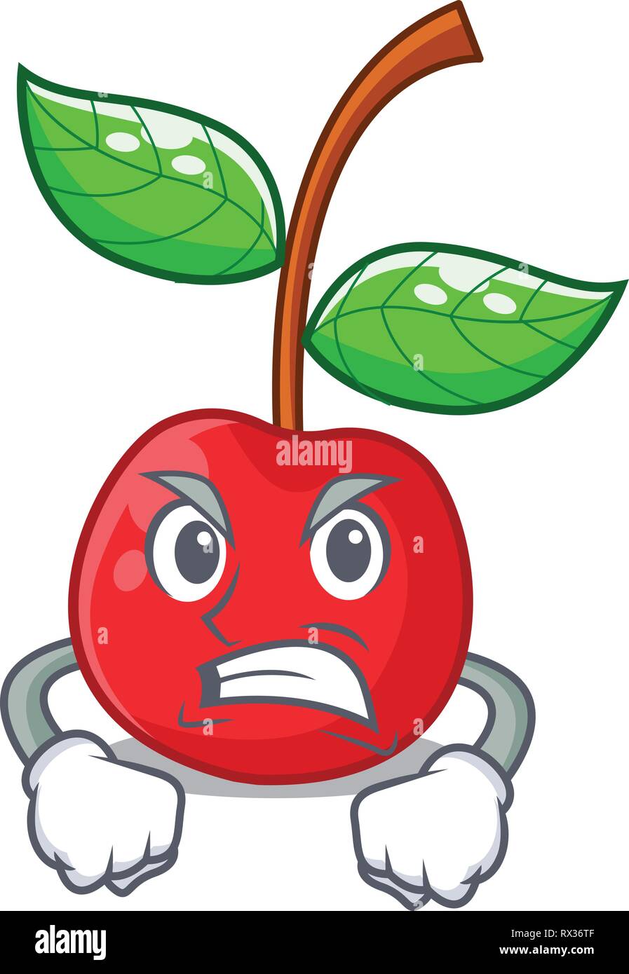 Angry cherry fruit in a cartoon bowl Stock Vector Image & Art - Alamy