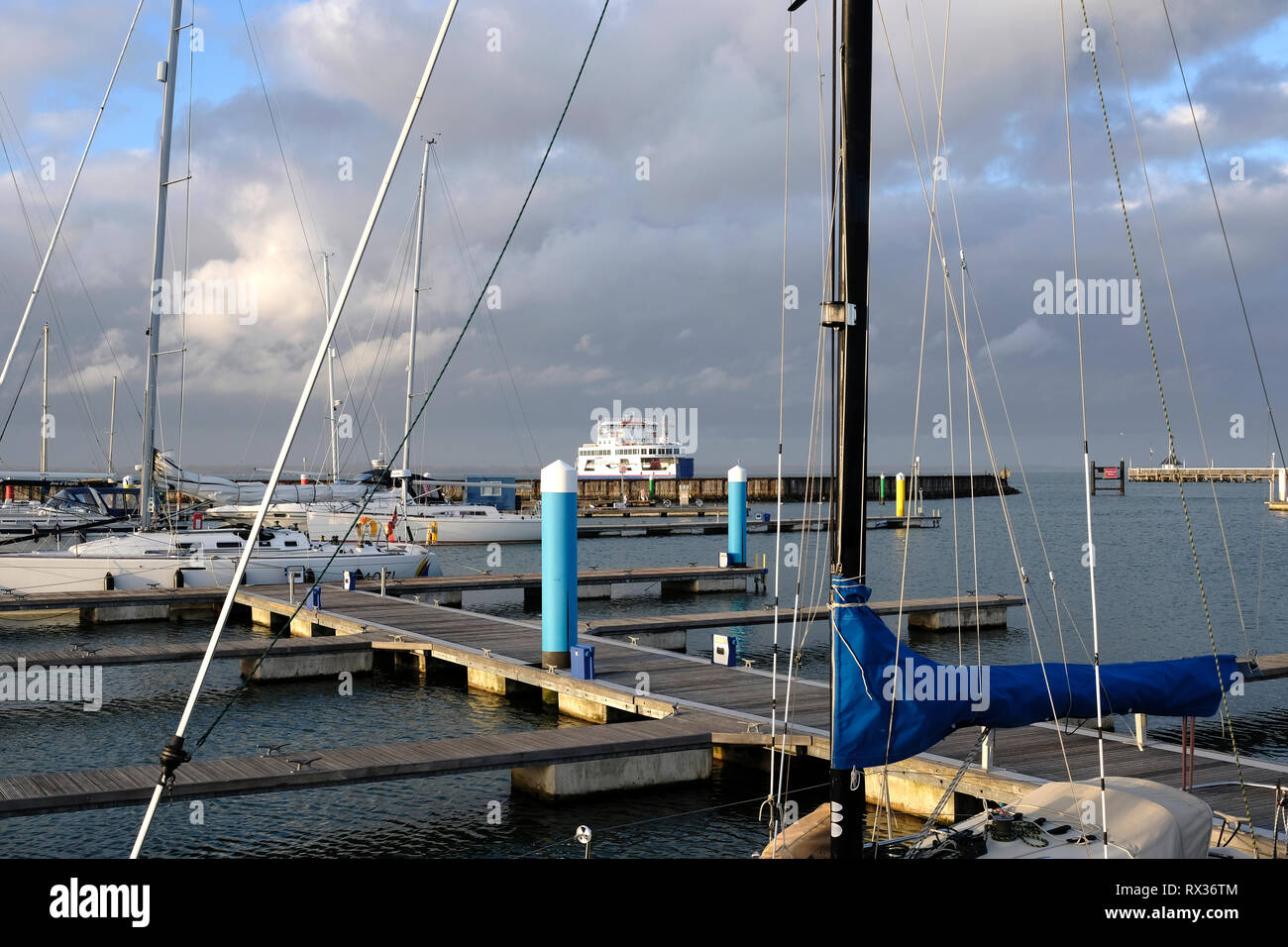 View of Yarmouth Harbour and Marina on the Isle of Wight. A Wightlink ...