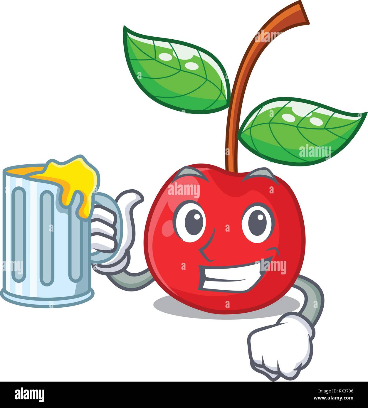 Glass of sour cherry drink Stock Vector Images - Alamy