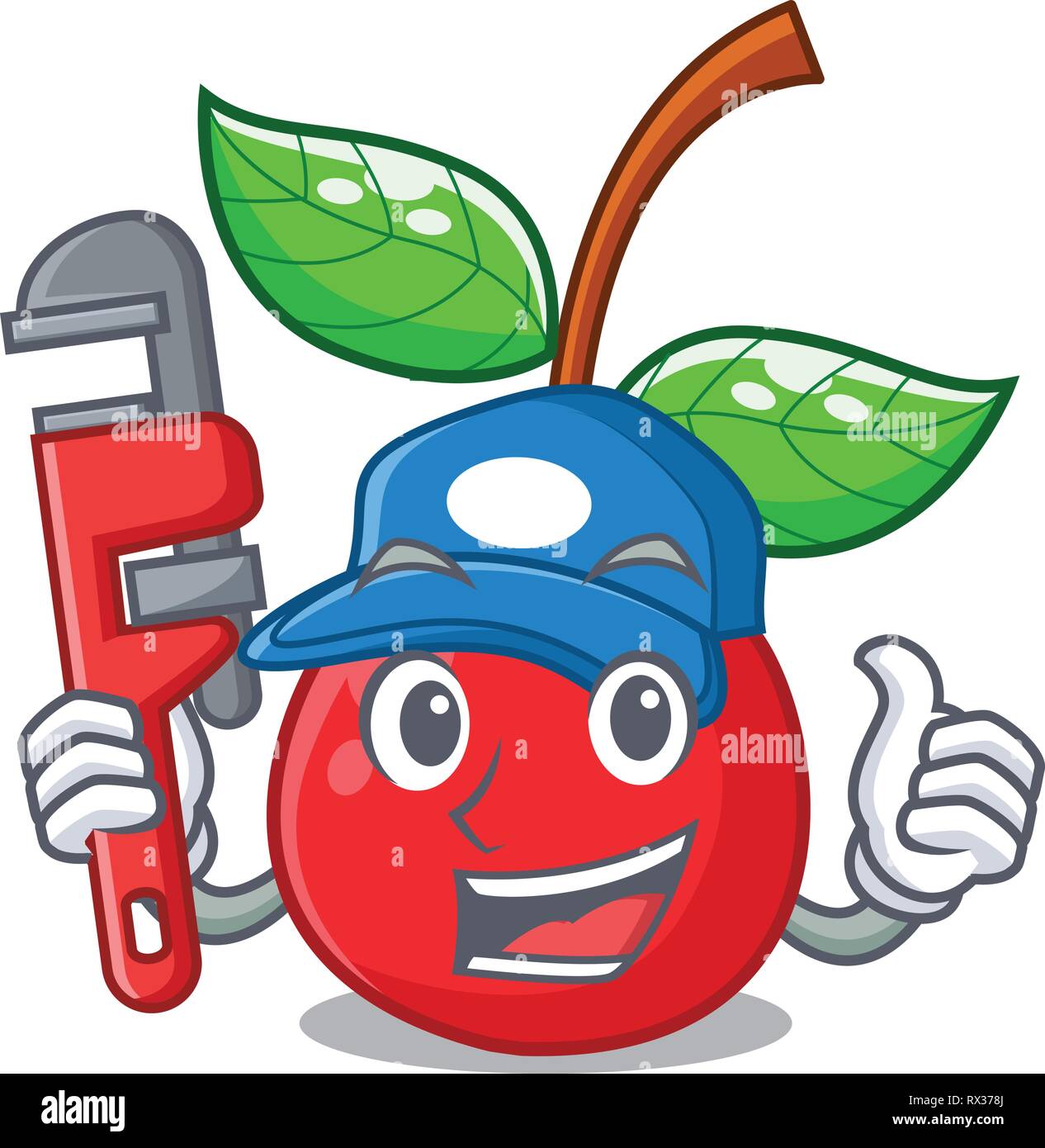 Plumber cherries fruit isolated with the cartoon Stock Vector Image ...