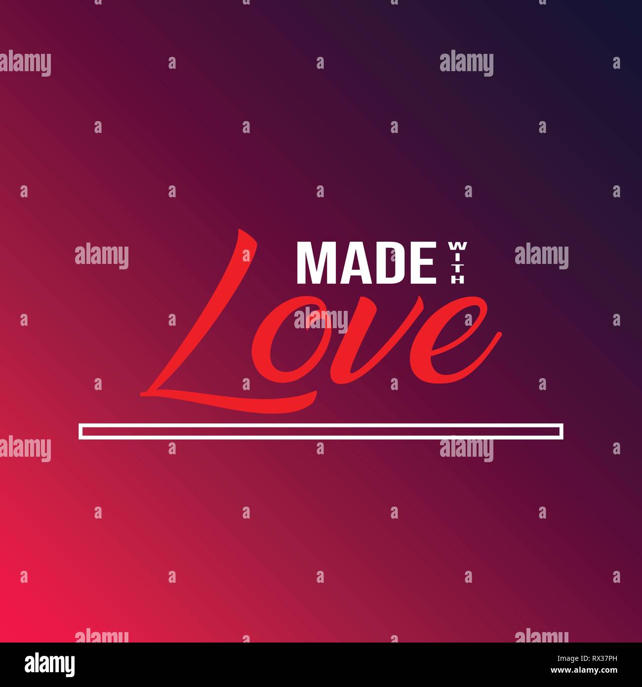 made with love. Love quote with modern background illustration Stock ...