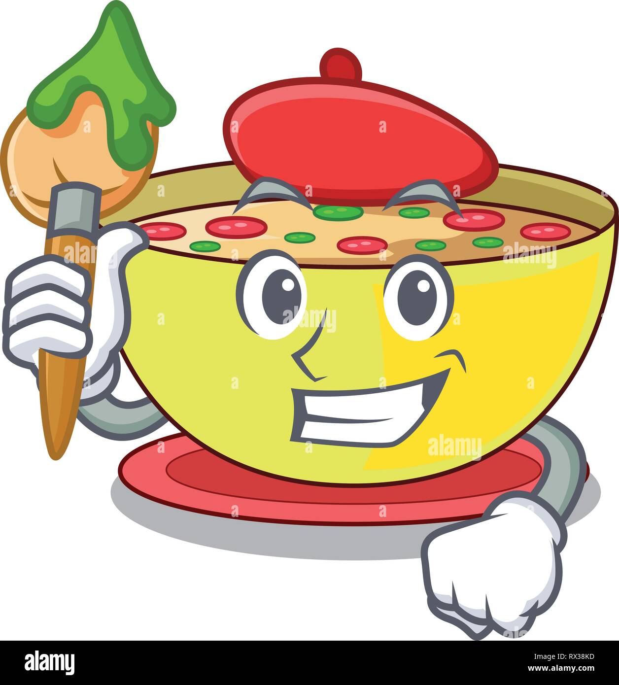 Artist corn chowder in a cartoon bowl Stock Vector Image & Art - Alamy