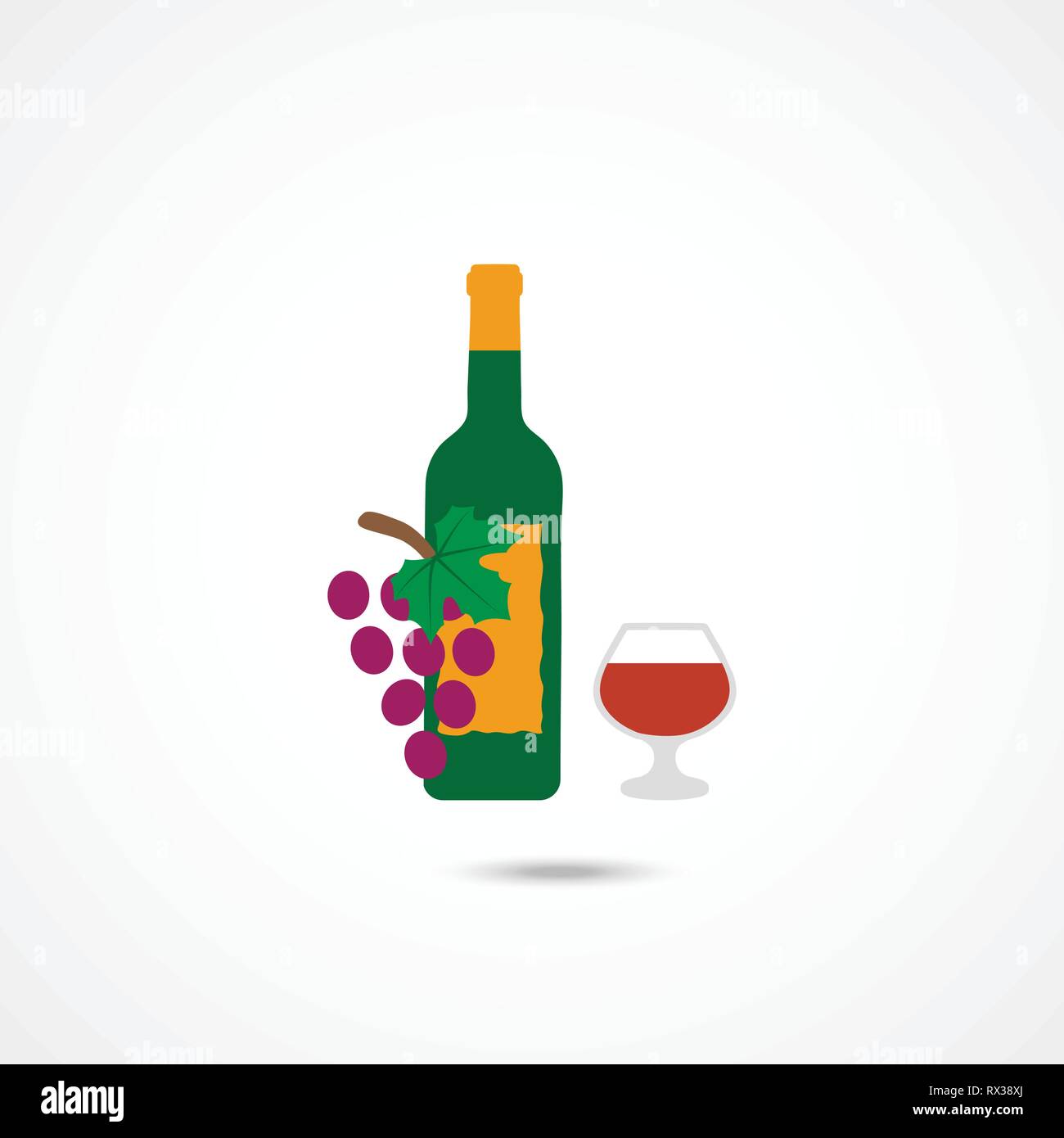 Wine Flat Icon Stock Vector Image & Art - Alamy