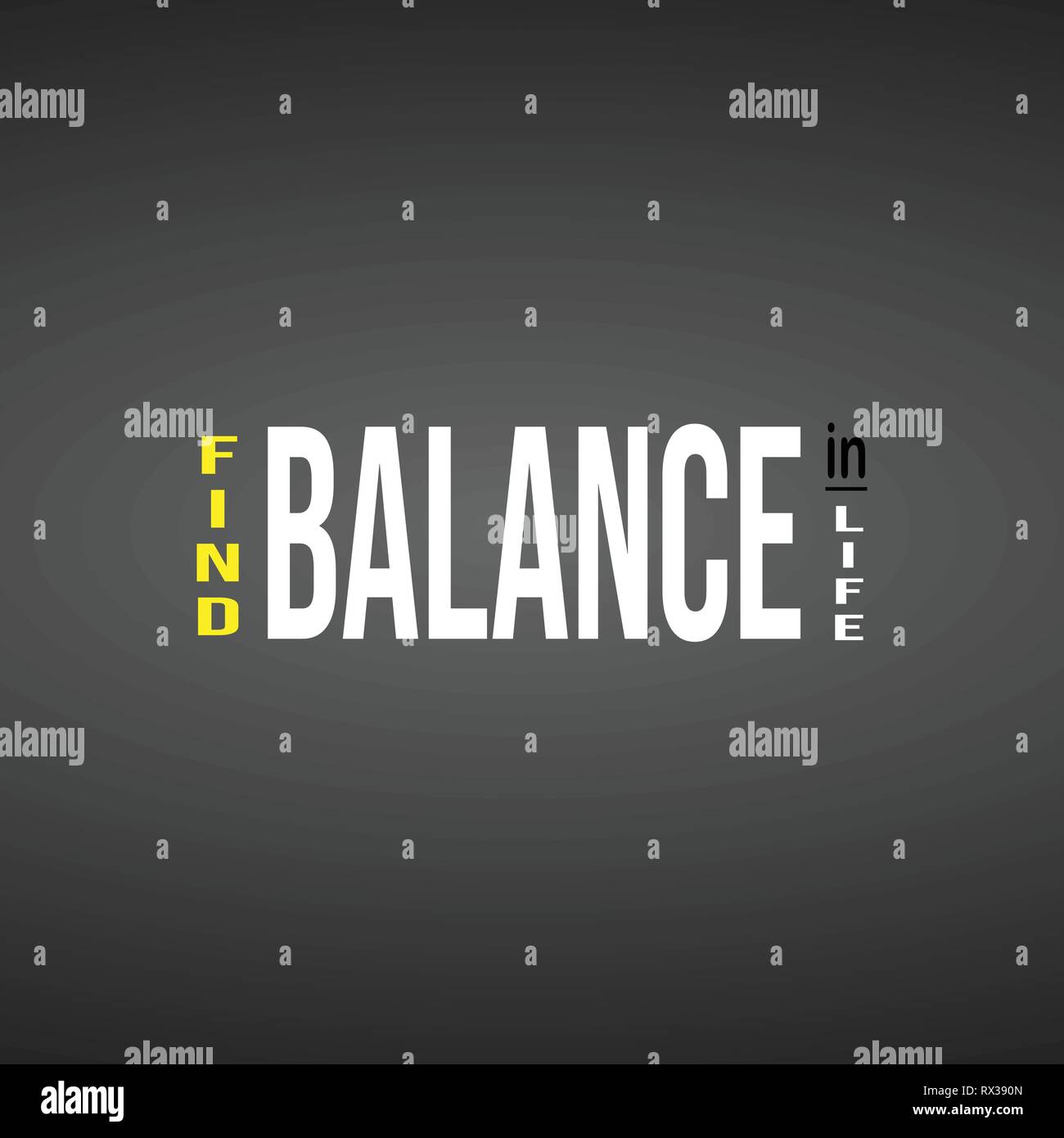 find balance in life. Life quote with modern background vector ...
