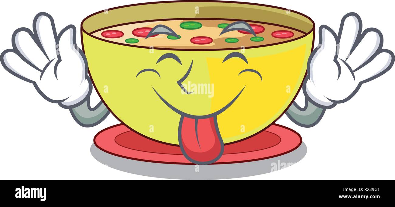 Tongue out corn chowder in a cartoon plate Stock Vector Image & Art - Alamy