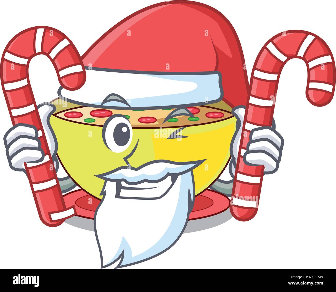 Santa with candy corn chowder in a cartoon plate Stock Vector Image ...