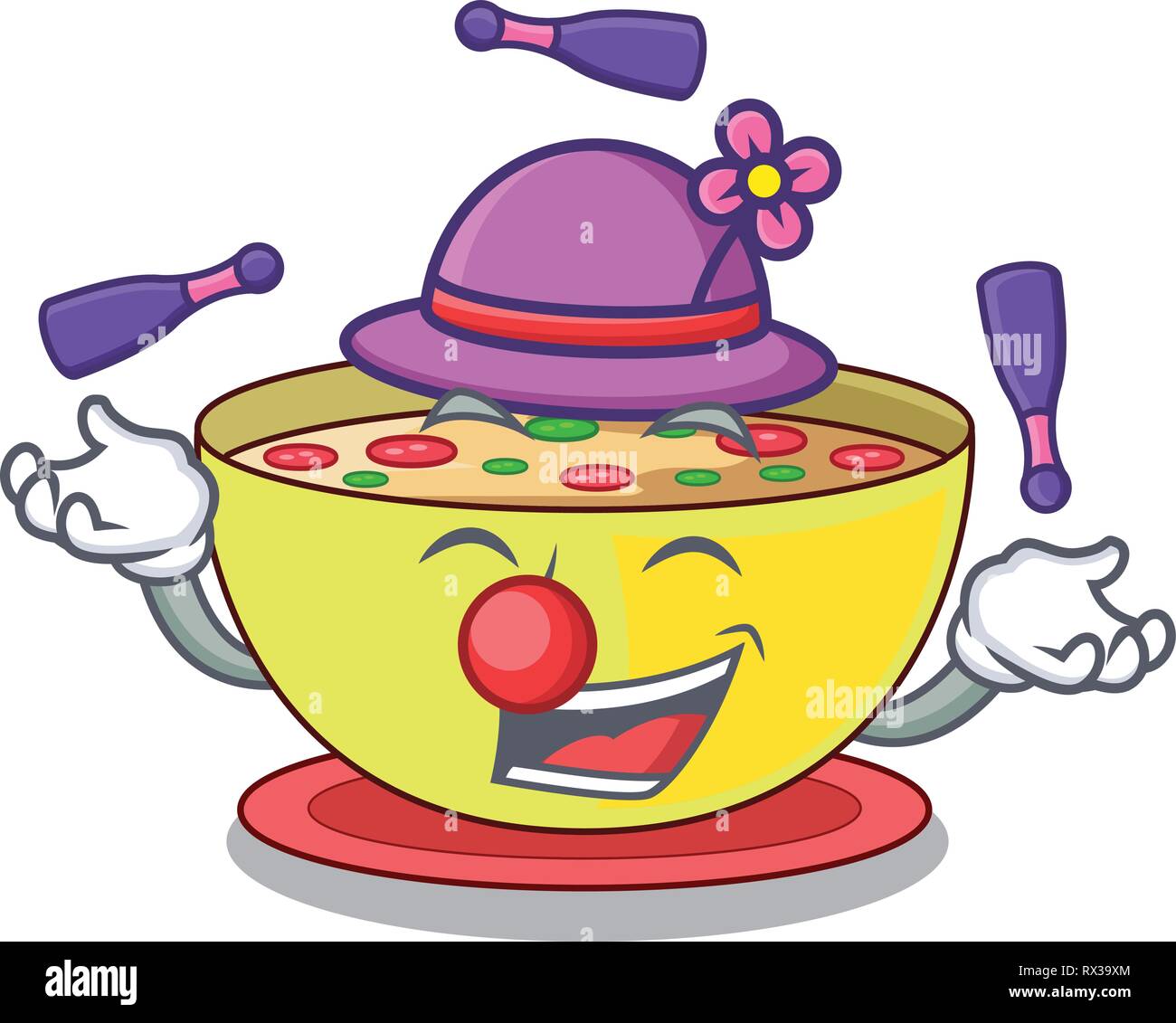 Juggling corn chowder in a cartoon plate Stock Vector Image & Art - Alamy