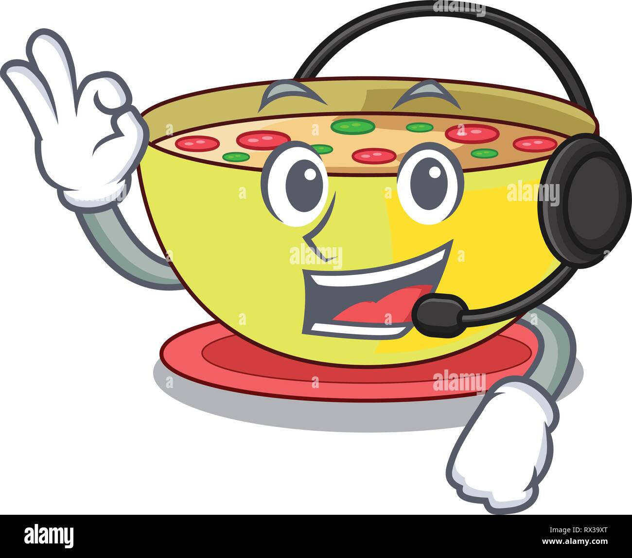 With headphone corn chowder in a cartoon plate Stock Vector Image & Art ...