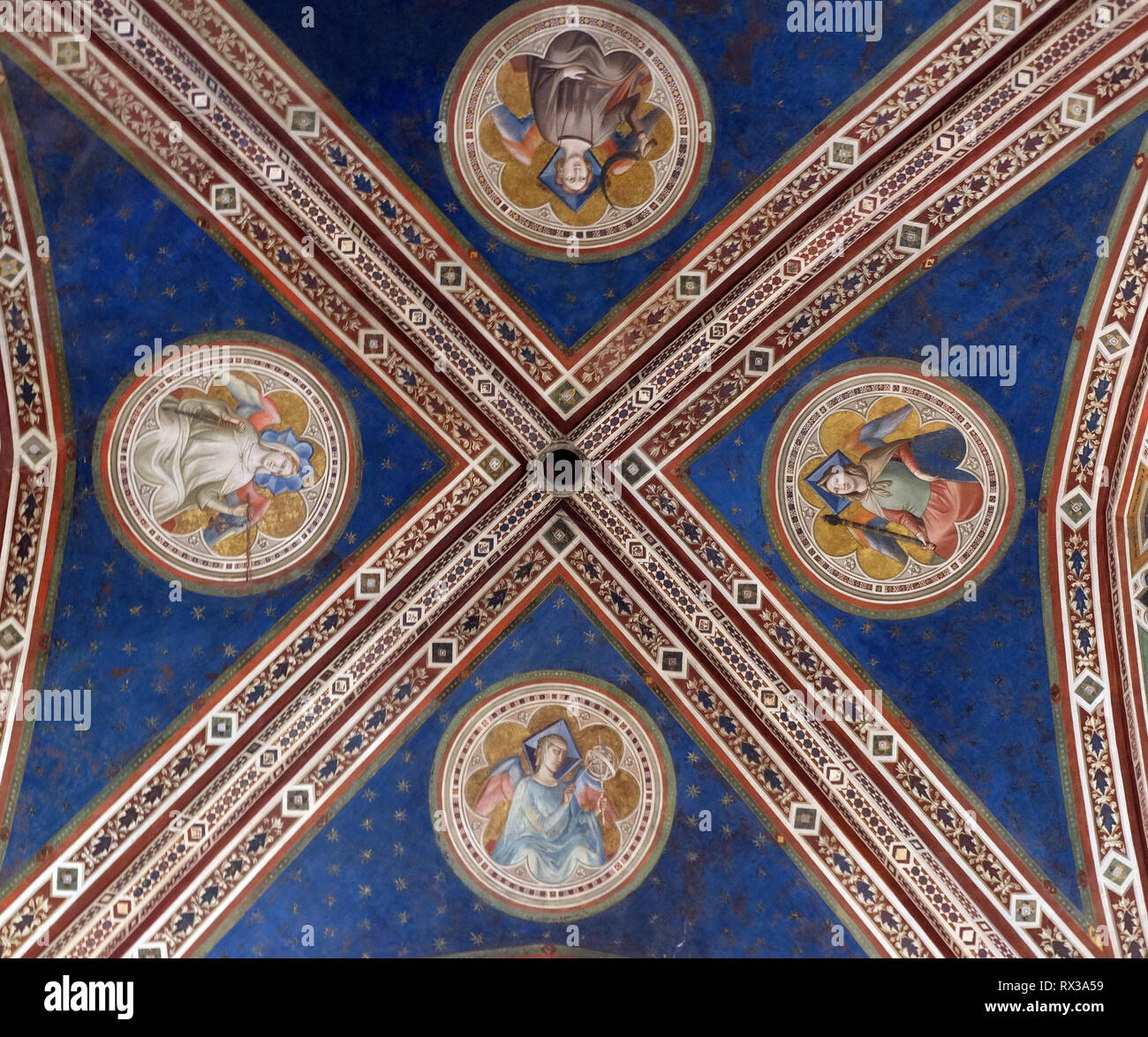 Ceiling of Baroncelli Chapel in right transept of Basilica di Santa ...