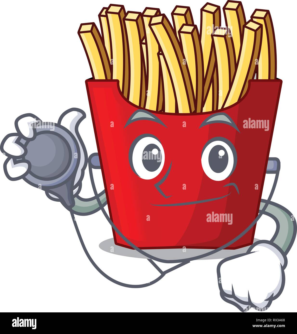 Doctor french fries above cartoon table wood Stock Vector Image & Art ...