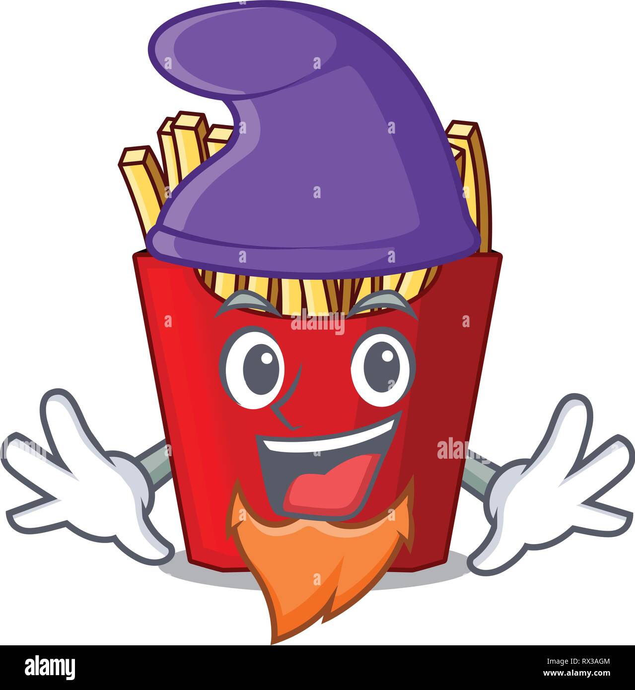 Elf french fries above cartoon table wood Stock Vector Image & Art - Alamy