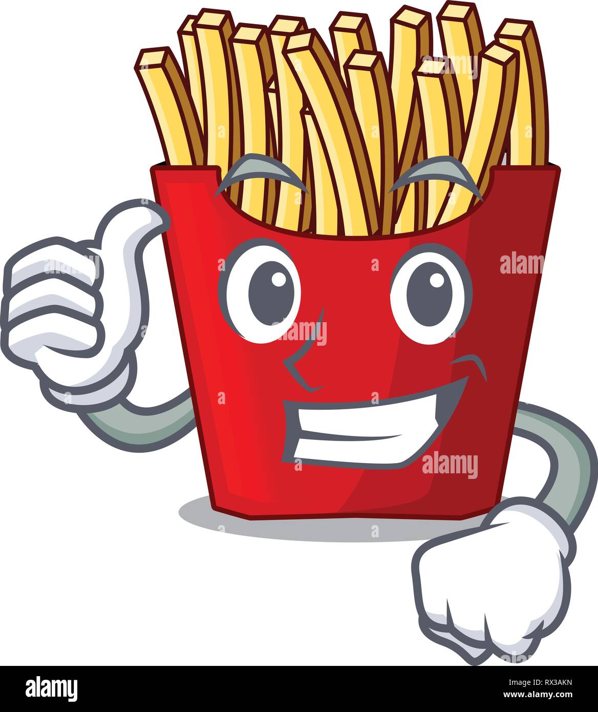 Thumbs up french fries served on character plates Stock Vector Image ...