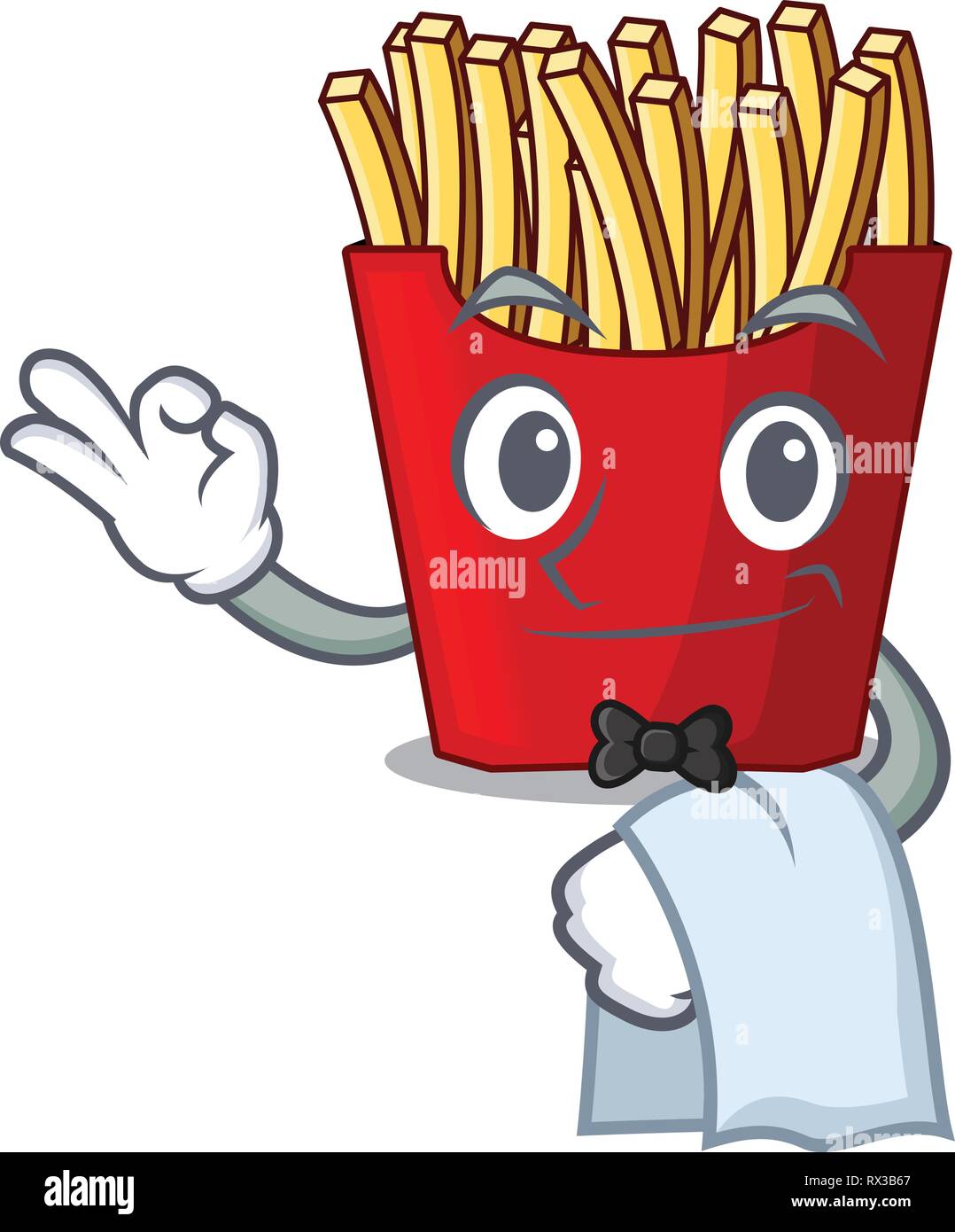 Waiter french fries wrapped in cartoon shapes Stock Vector Image & Art ...