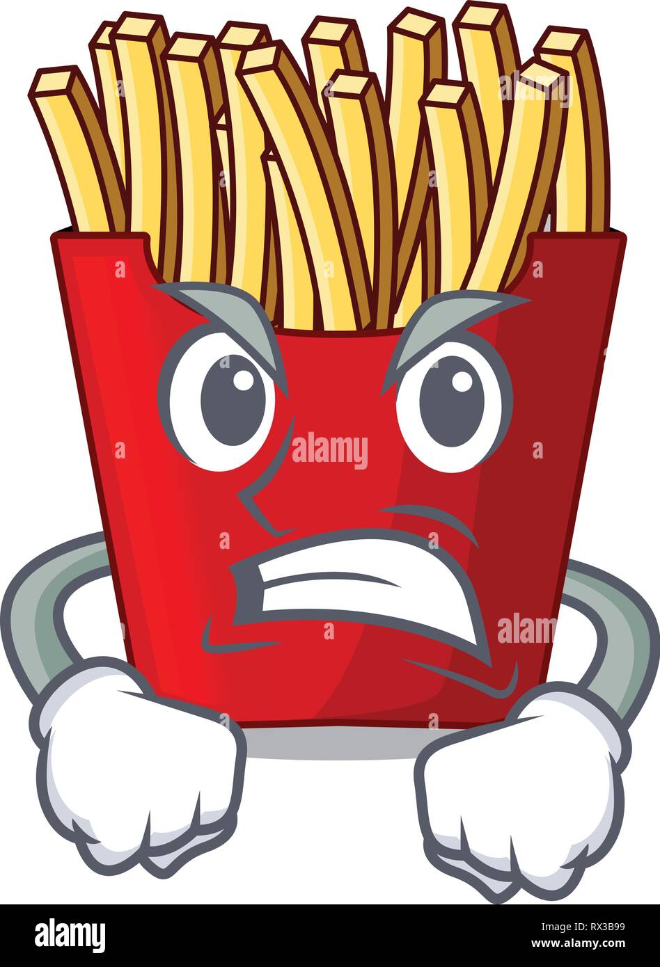 Angry french fries wrapped in cartoon shapes Stock Vector Image & Art ...