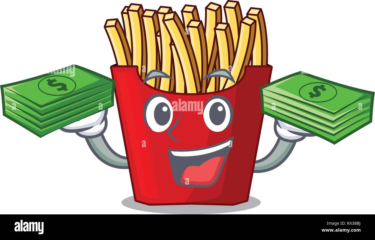 With money bag french fries wrapped in cartoon shapes Stock Vector ...